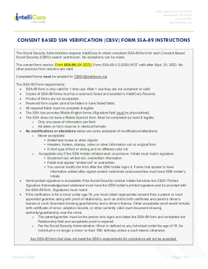 Fillable Online CONSENT BASED SSN VERIFICATION (CBSV) FORM SSA-89 ...