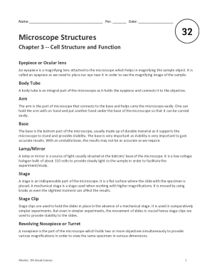 Fillable Online cavitt eurekausd Introduction To The Microscope Lab ...