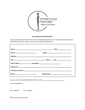 Fillable Online Effortless Posture Intake Form Fax Email Print - pdfFiller