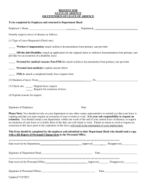 Fillable Online Request For Extension of Leave Of Absence Fax Email ...
