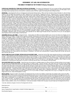 Fillable Online ASSIGNMENT, UCC LIEN, AND AUTHORIZATION ... - Jason ...