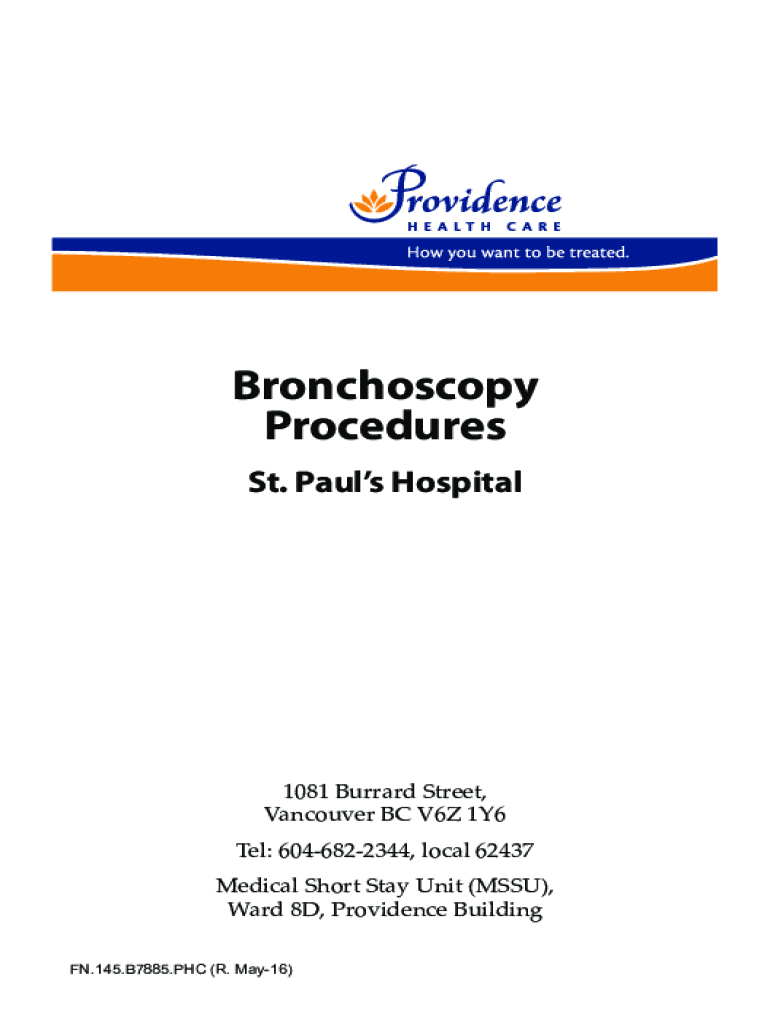 Fillable Online Bronchoscopy Procedure at St. Paul's Hospital Fax Email ...