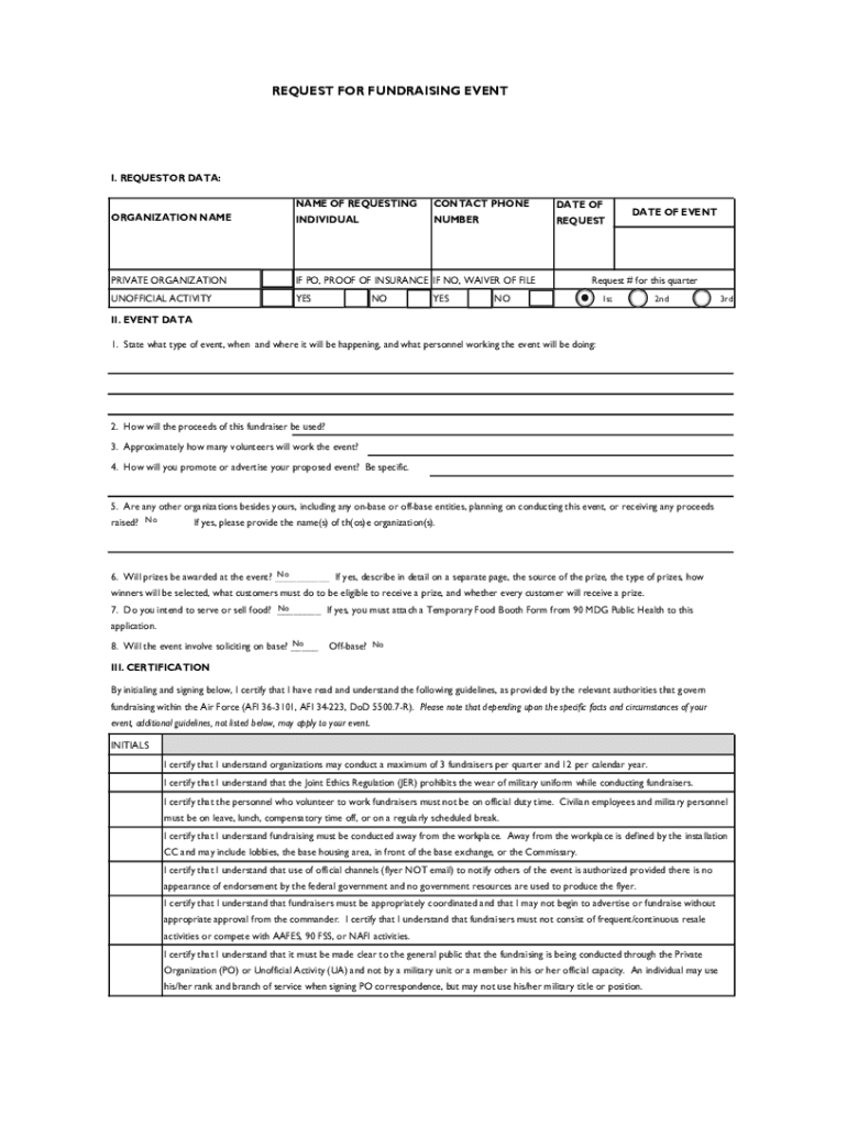 Fillable Online Fundraiser Request Form.xlsx Fax Email Print - pdfFiller