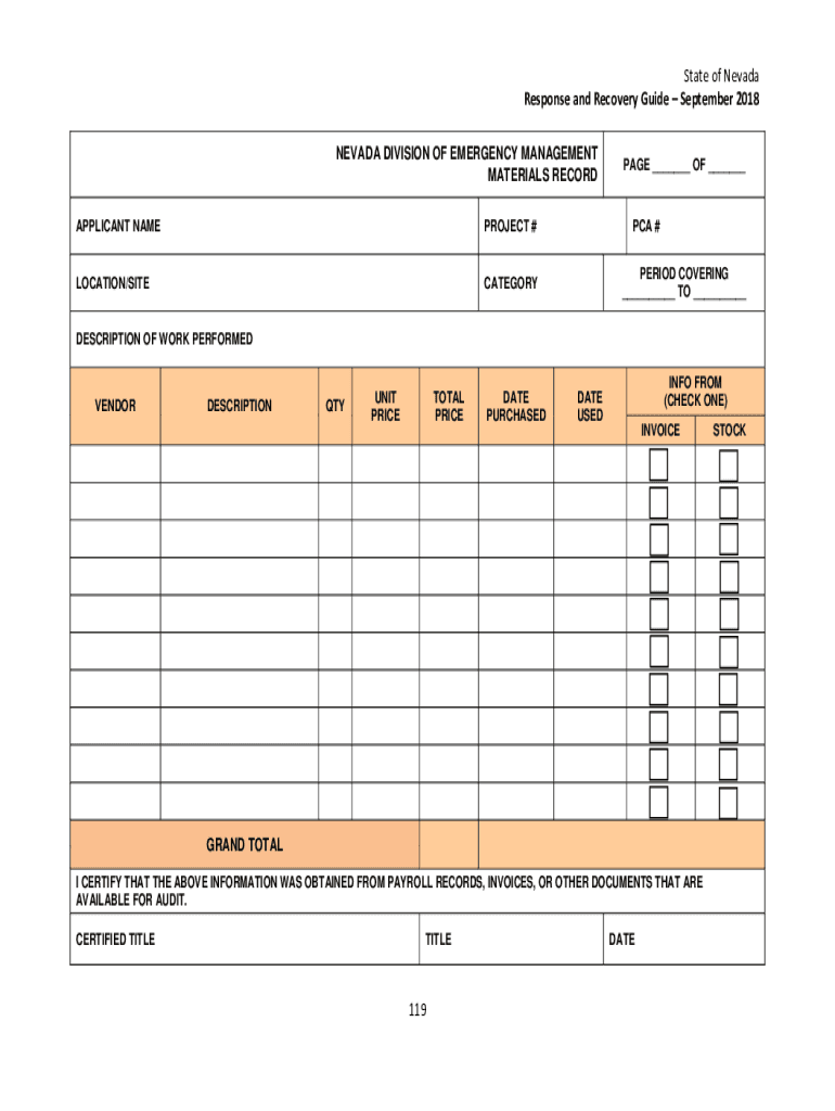 Fillable Online dem nv Emergency Preparedness for State Procurement ...