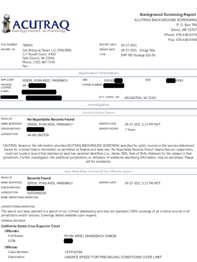 Fillable Online Acutraq - Fast Accurate Tenant and Employment Background ... Fax Email Print ...