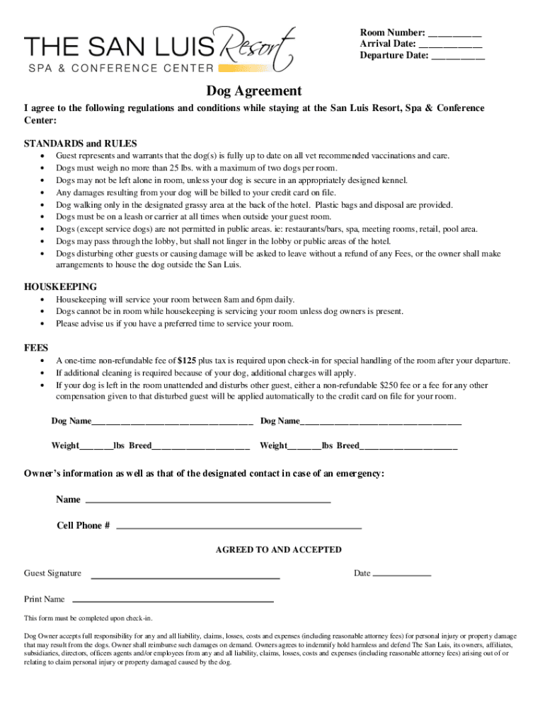Fillable Online Dog Agreement Fax Email Print - pdfFiller