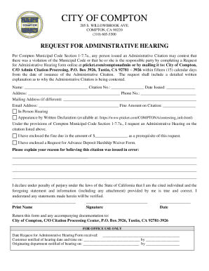 Fillable Online Request for Administrative Hearing Hardship Waiver Form ...