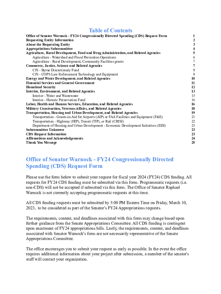 Fillable Online Warnock FY24 CDS Request FormvFINAL Fax Email Print ...