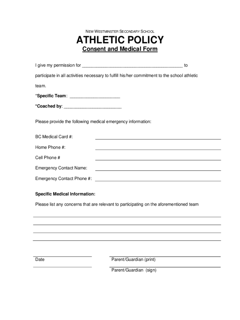Fillable Online Horizon High School Athletic Physical Check Sheet 2023 ...