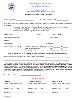 Fillable Online Non Resident Student Tuition Application Fax Email ...