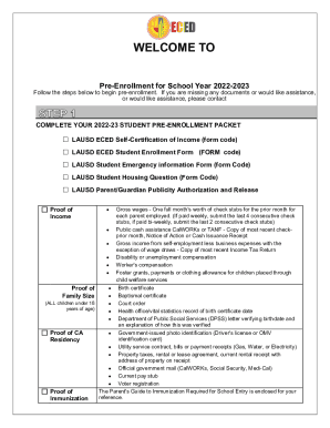 Fillable Online Pre Enrollment Checklist Guide Fax Email Print - pdfFiller