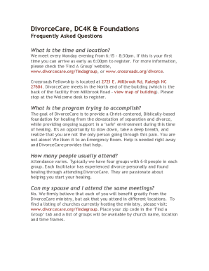 Fillable Online DC4K: DivorceCare for Kids - divorce recovery support ...