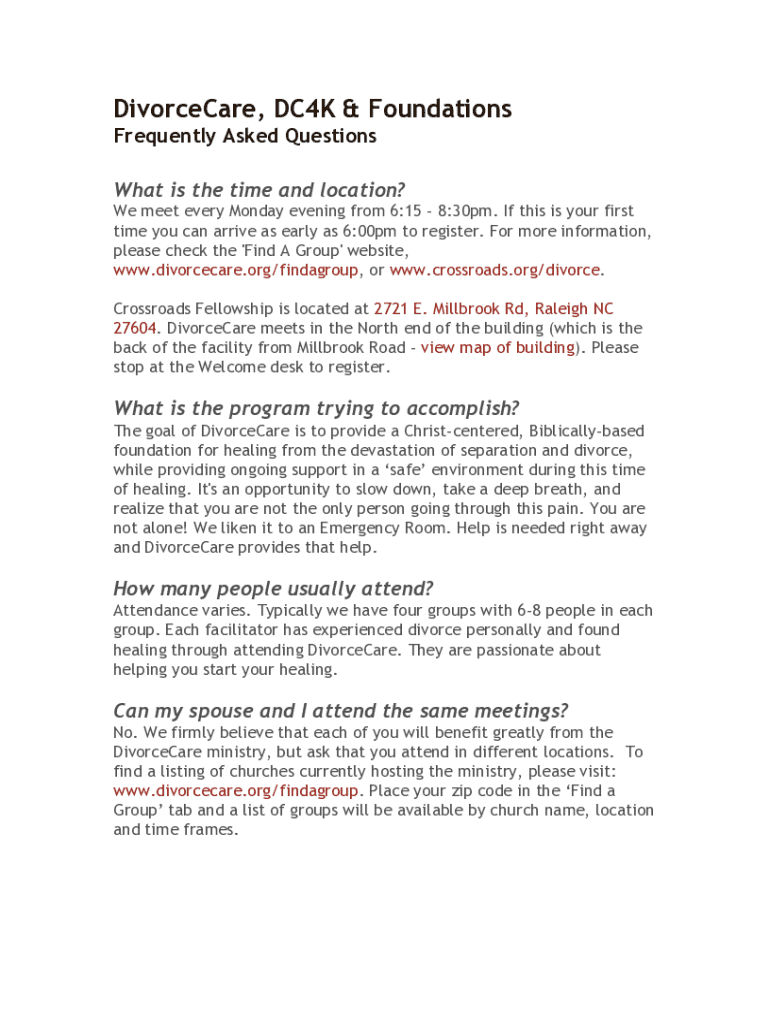 Fillable Online DC4K: DivorceCare for Kids - divorce recovery support ...