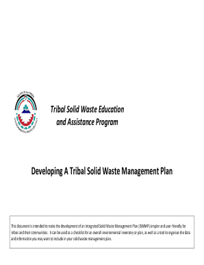 Fillable Online DEVELOPING A TRIBAL INTEGRATED SOLID WASTE MANAGEMENT ...