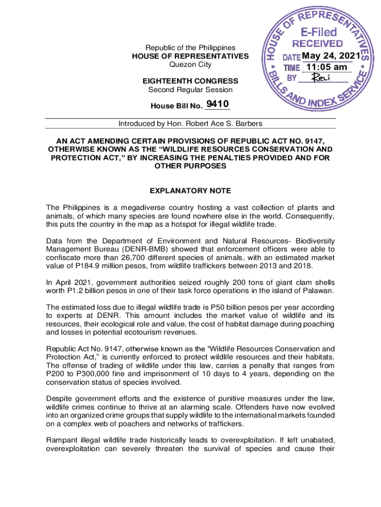 Fillable Online Hon. Barbers, Robert Ace S. District Representative ...