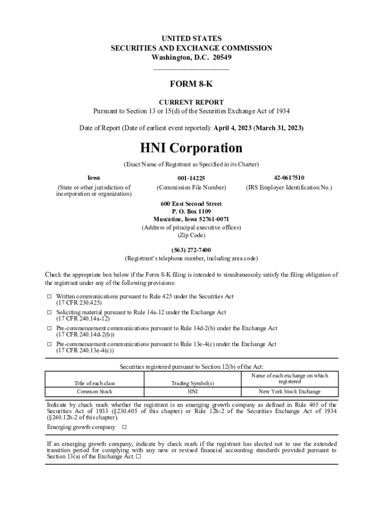 Fillable Online HNI Corporation Fax Email Print - pdfFiller