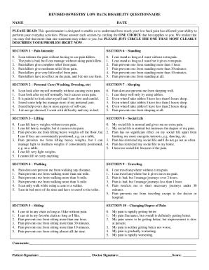 Fillable Online modified oswestry low back pain disability ...