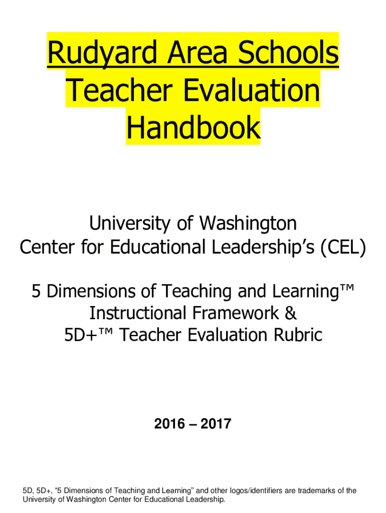 Fillable Online CEL 5D+ Rubric version 3 by Washington State Criteria ...