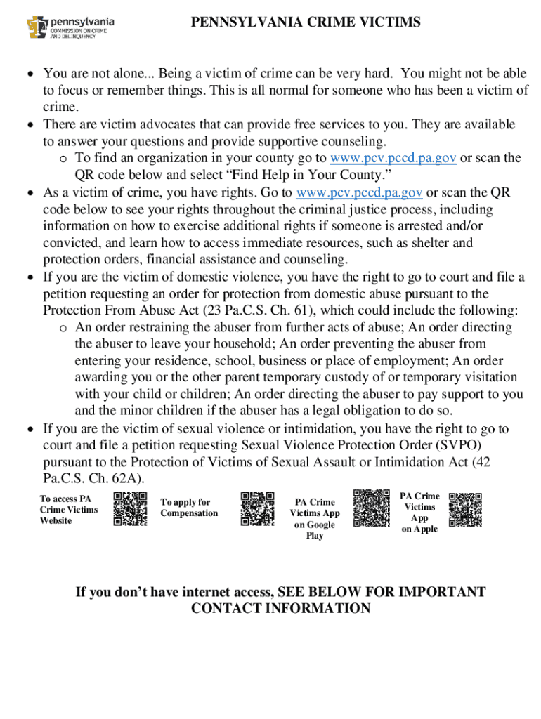 Fillable Online Law Enforcement Notification Brochures - PCCD - PA.GOV ...