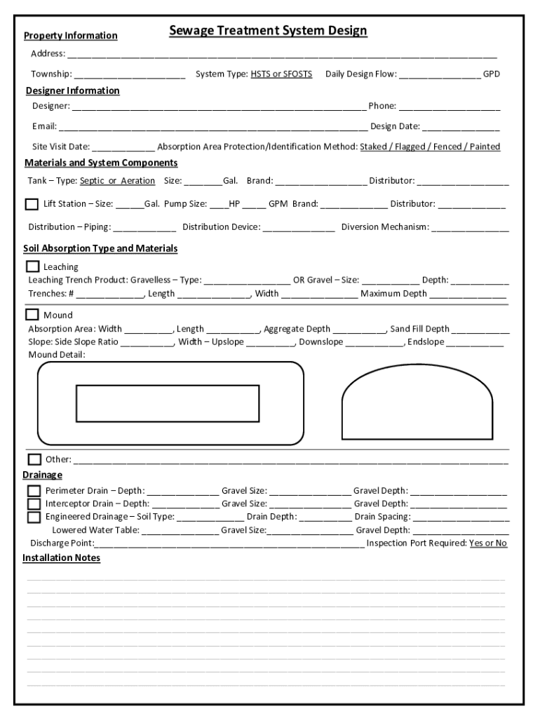 Fillable Online Sewage Treatment System Design Template Alt Fax Email ...