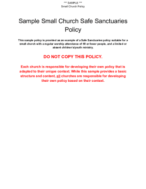 Fillable Online Sample Small Church Safe Sanctuaries Policy Fax Email ...