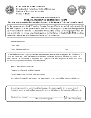 Fillable Online Public Landowner Permission Form Fax Email Print ...