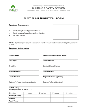 Fillable Online PLOT PLAN SUBMITTAL FORM Dublin, CA Fax Email Print ...