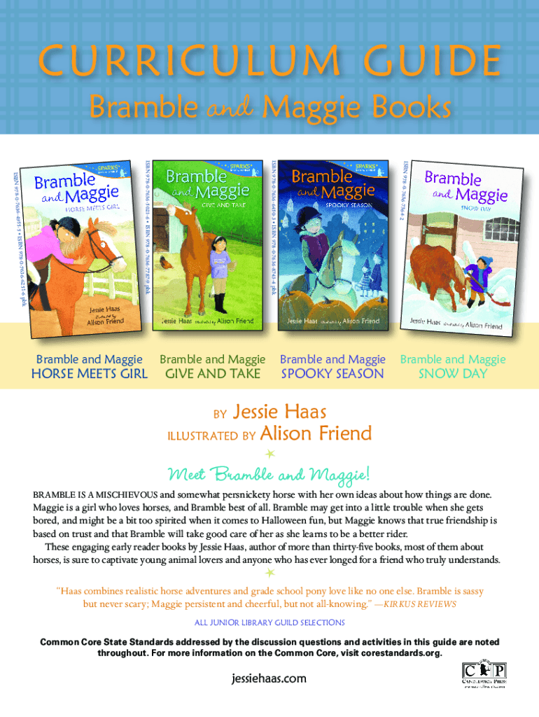 Fillable Online Bramble and Maggie Books - CURRICULUM GUIDE Fax Email ...