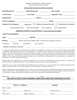 Fillable Online use of facilities form Fax Email Print - pdfFiller