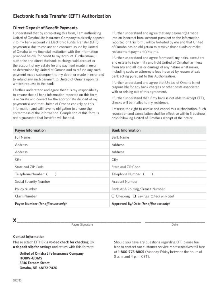 Fillable Online electronic funds transfer agreement - producer ...