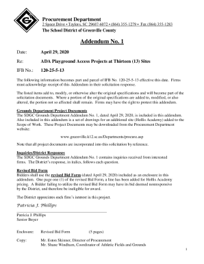 Fillable Online Addendum No. 2 - Procurement Department Fax Email Print ...