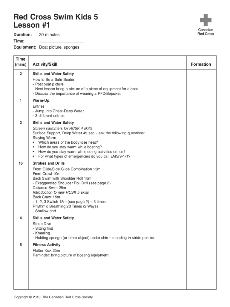 Fillable Online Instructor Worksheet - Seaside Swimming and First Aid ...