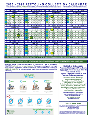 Fillable Online Collection Schedule and Holiday Calendar - Recology ...