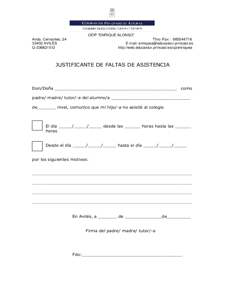 Justificante Asistencia