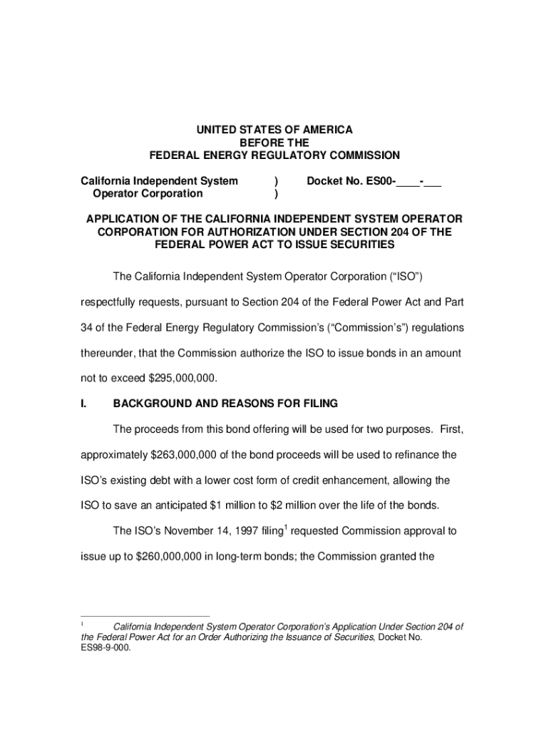 Fillable Online Transmittal letter for California ISO's Section 204 ...