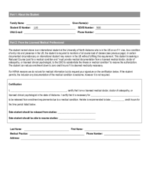 Fillable Online Medical Reduced Course Load (RCL) Form Fax Email Print ...