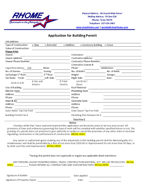 Fillable Online Application for Building Permit Updated 2020 Fax Email ...