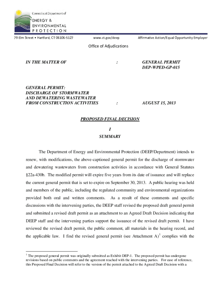 Fillable Online Notice of Tentative Decision Intent to Reissue the ...