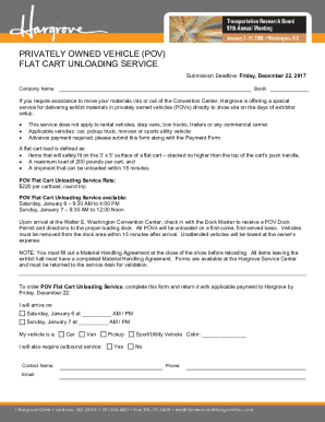 Fillable Online Privately Owned Vehicle (POV) Drop Off and/or Pick Up ...