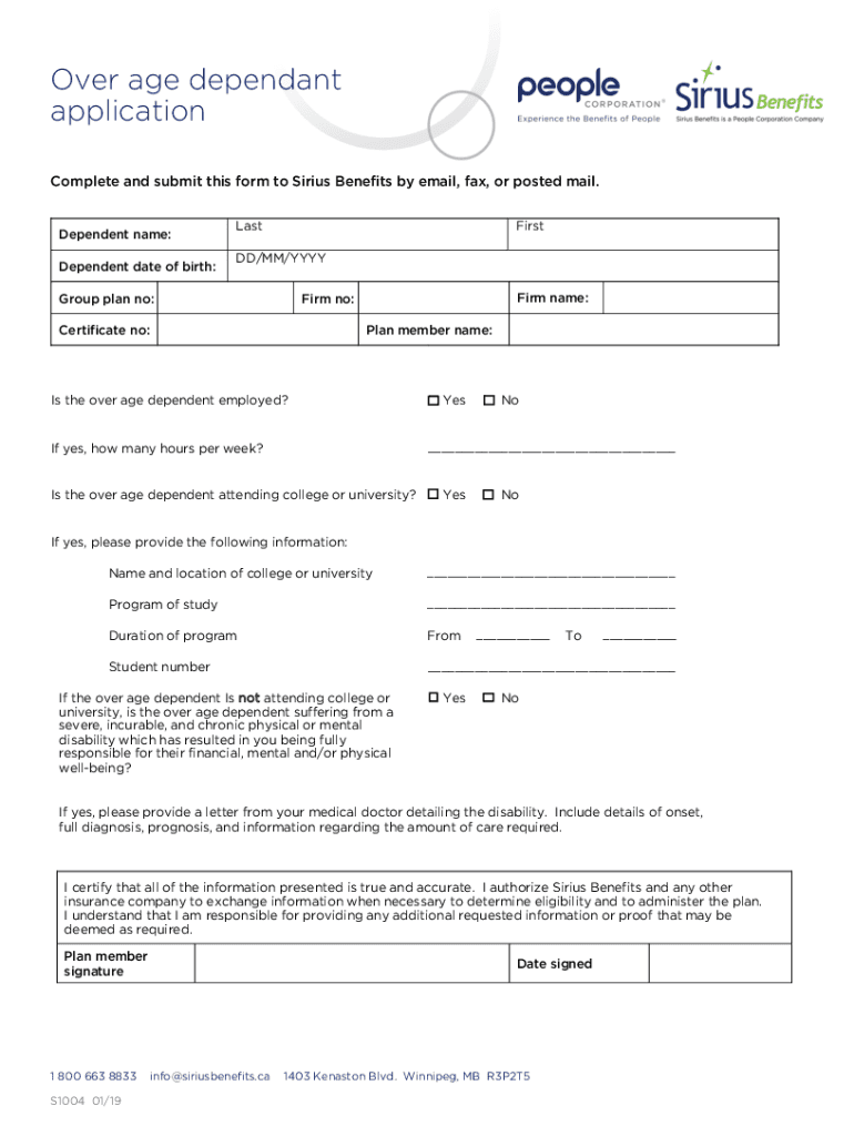 Fillable Online Sirius Benefits Claim Form - Fill Out and Sign ...