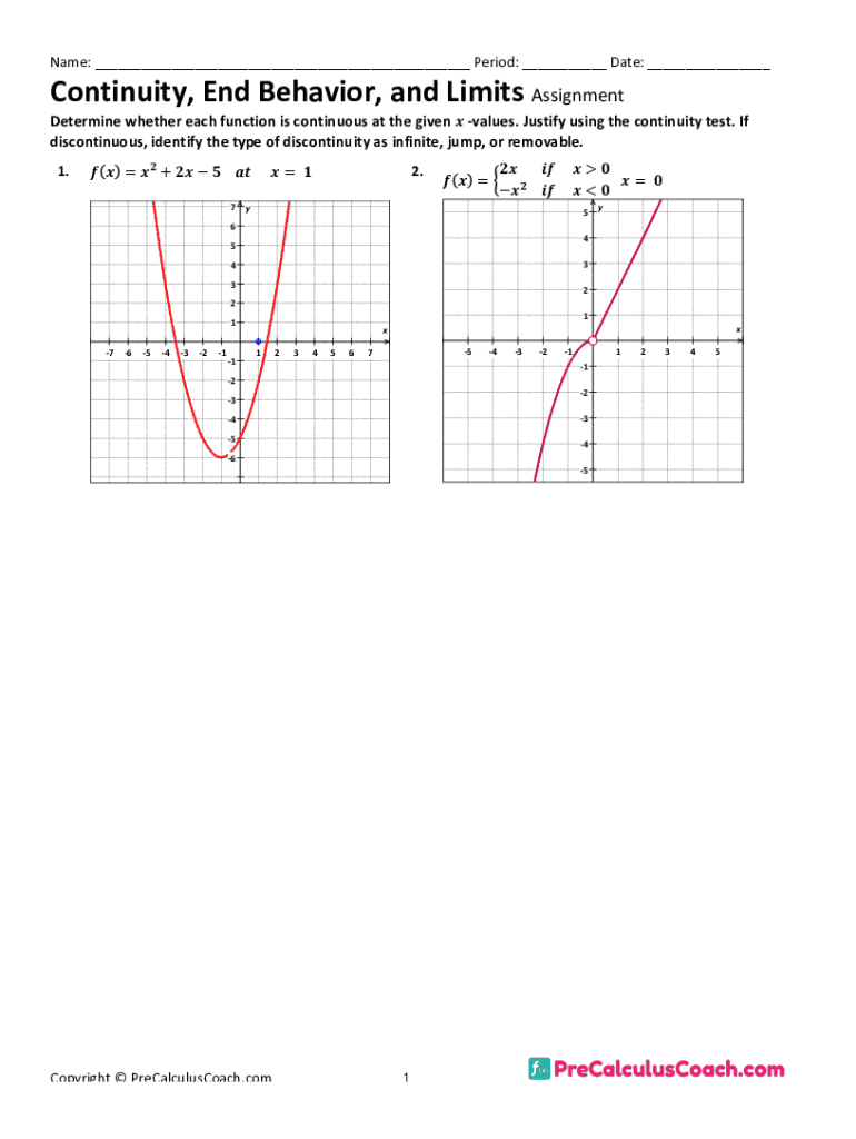 Fillable Online Solved NAME DATE PERIOD 7 1-3 Practice Continuity, End ... Fillable Online Solved NAME DATE PERIOD 7 1-3 Practice Continuity, End ...