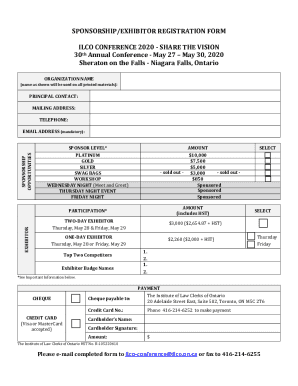 Fillable Online ilco conference - Sponsorship/Exhibitor Registration ...
