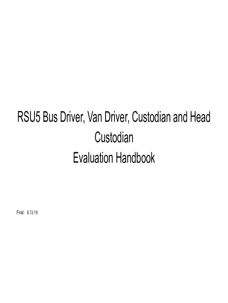 Fillable Online RSU5 Bus Driver, Van Driver, Custodian and Head ...