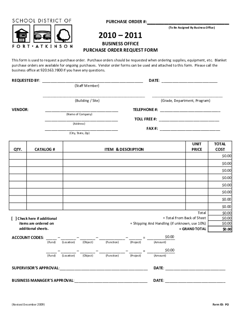 Fillable Online deep river elementary school purchase order request Fax ...