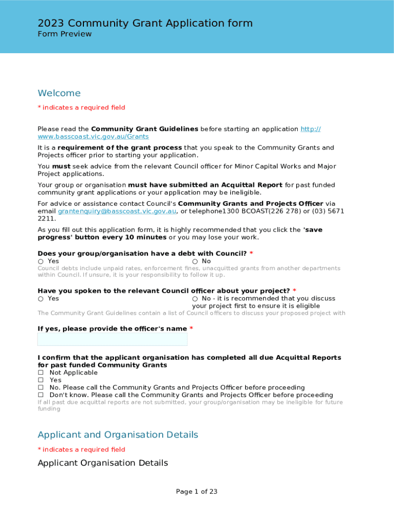 Fillable Online 2023 Community Grant Application form Fax Email Print - pdfFiller