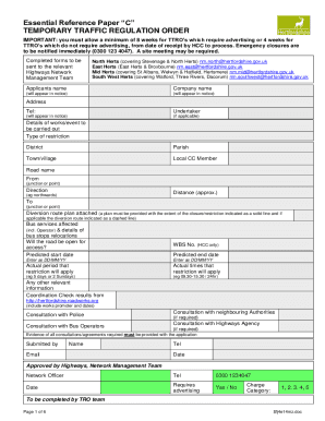 Fillable Online democracy eastherts gov Temporary Road Closures Report ...