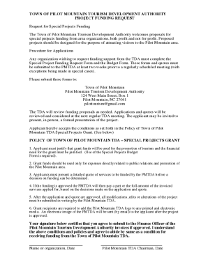 Fillable Online TDA Funding Request Form.docx Fax Email Print - pdfFiller