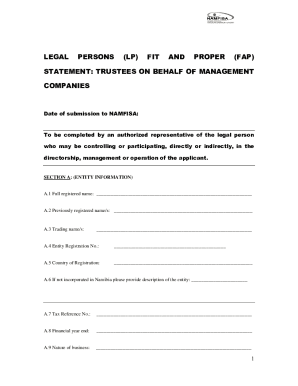 Fillable Online PART II STANDARDS Fit and proper requirements for any ... Fax Email Print ...