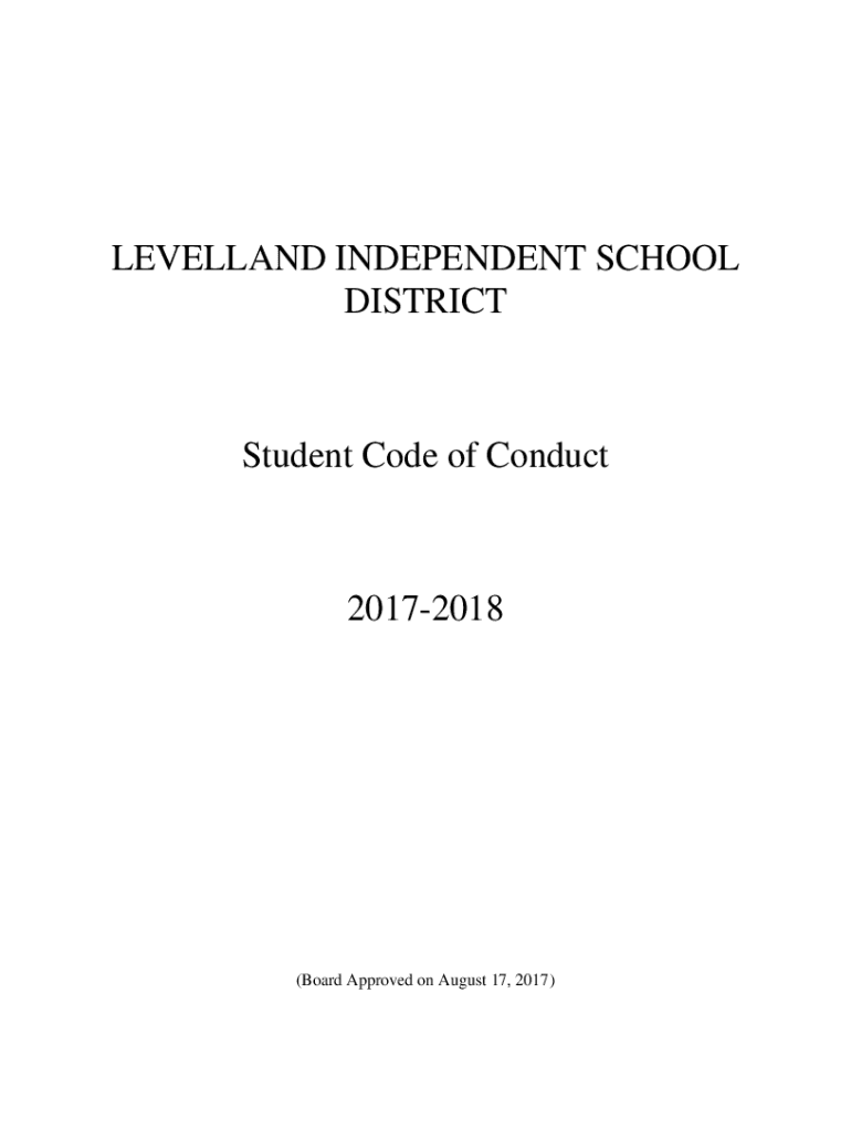Fillable Online Student Code of Conduct - United Independent School ...