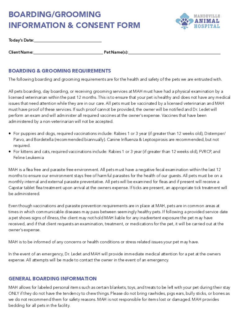 Fillable Online Boarding and Grooming - Everything You Need to Know Fax Email Print - pdfFiller